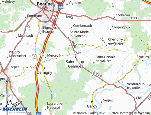 Carte MICHELIN Saint-Loup-Géanges - ViaMichelin