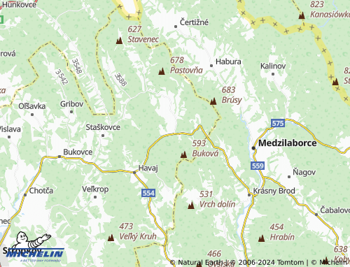 Mapa MICHELIN Malá Poľana - ViaMichelin