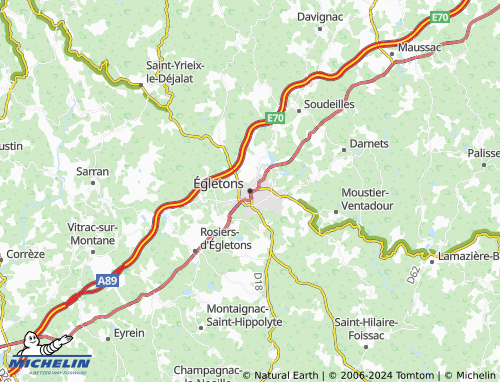 Carte MICHELIN Égletons - ViaMichelin