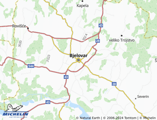 MICHELIN Bjelovar map - ViaMichelin