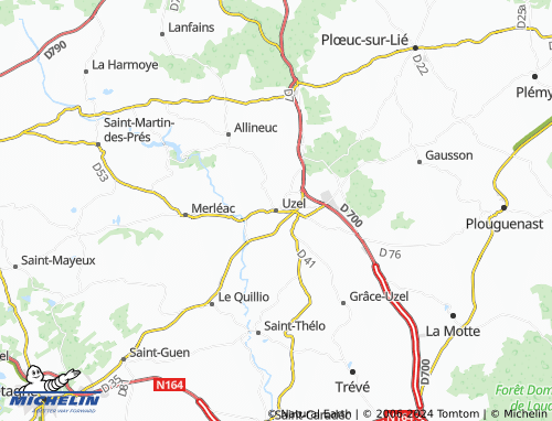 Carte MICHELIN Uzel - ViaMichelin