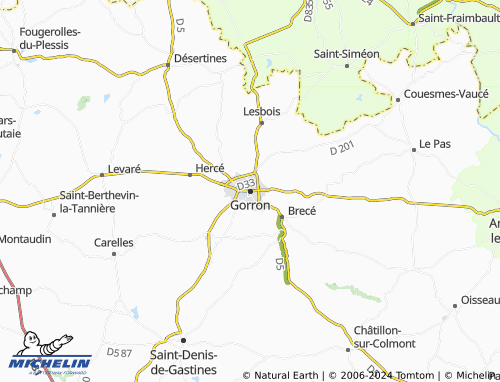 Carte MICHELIN Gorron - ViaMichelin