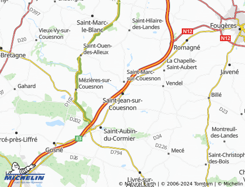 Carte MICHELIN Saint-Jean-sur-Couesnon - ViaMichelin