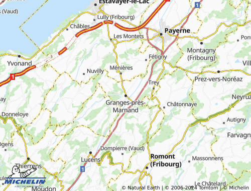Carte MICHELIN Granges-près-Marnand - ViaMichelin