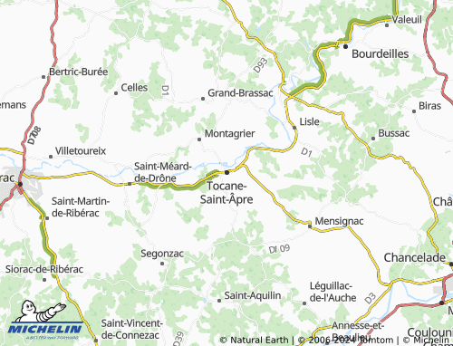 Carte MICHELIN Tocane-Saint-Âpre - ViaMichelin