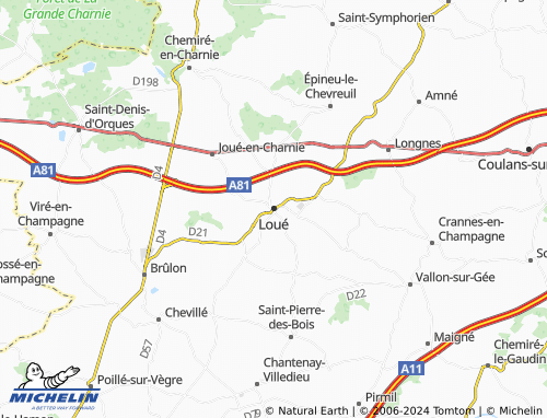 Carte MICHELIN Loué - ViaMichelin