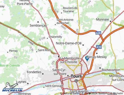 Carte MICHELIN Mettray - ViaMichelin