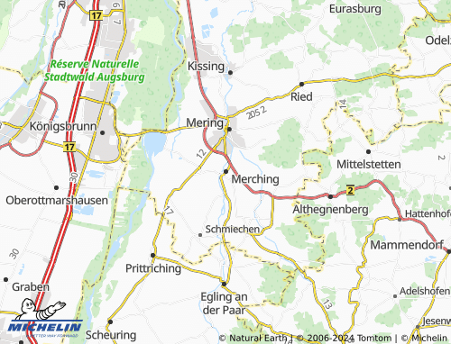 MICHELIN-Landkarte Merching - ViaMichelin