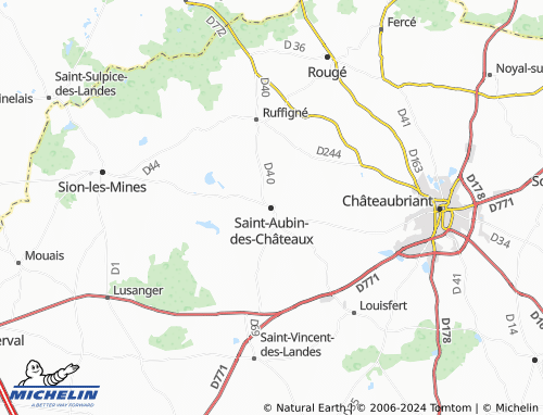 Carte MICHELIN Saint-Aubin-des-Châteaux - ViaMichelin
