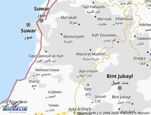 MICHELIN Qana map - ViaMichelin