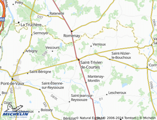 Carte MICHELIN Saint-Trivier-de-Courtes - ViaMichelin