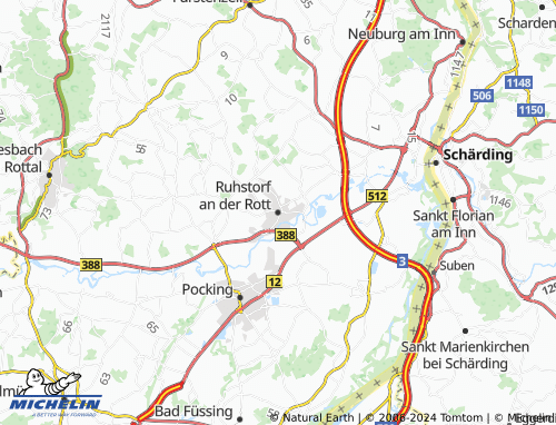 MICHELIN-Landkarte Ruhstorf an der Rott - ViaMichelin