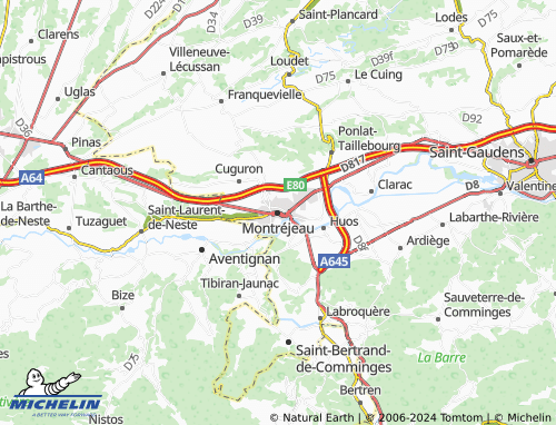 Carte MICHELIN Montréjeau - ViaMichelin