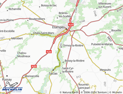 Carte MICHELIN Ormoy-la-Rivière - ViaMichelin