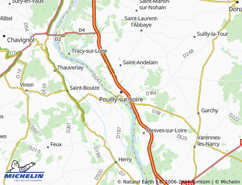 Carte MICHELIN Pouilly-sur-Loire - ViaMichelin