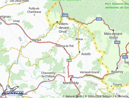 Carte MICHELIN Thonne-le-Thil - ViaMichelin