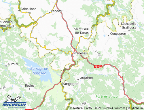 Carte MICHELIN Pradelles - ViaMichelin