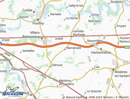 MICHELIN Marcelcave map - ViaMichelin