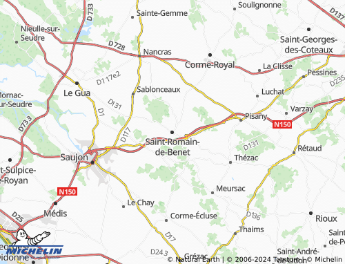 Carte MICHELIN Saint-Romain-de-Benet - ViaMichelin