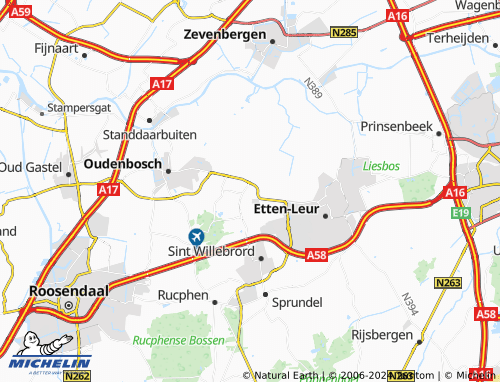 Kaart MICHELIN Hoeven - ViaMichelin