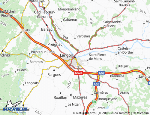 Carte MICHELIN Langon - ViaMichelin