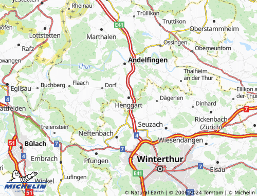 MICHELIN Henggart map - ViaMichelin