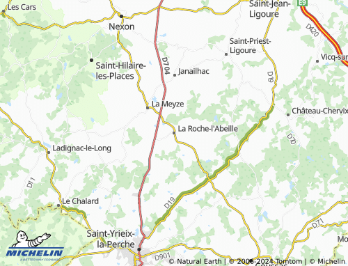 Carte MICHELIN La Roche-l'Abeille - ViaMichelin