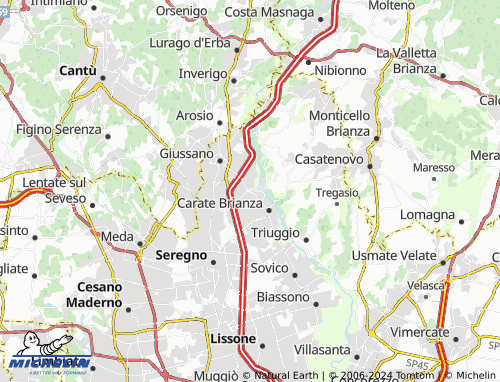 Mappa MICHELIN Verano Brianza - ViaMichelin