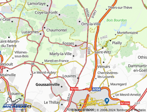 Carte MICHELIN Marly-la-Ville - ViaMichelin