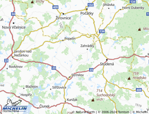 MICHELIN Bořetín map - ViaMichelin
