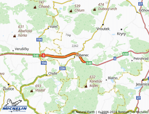 Mapa MICHELIN Lubenec - ViaMichelin