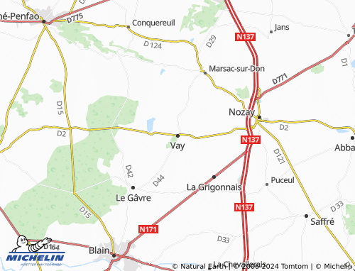 Carte MICHELIN Vay - ViaMichelin