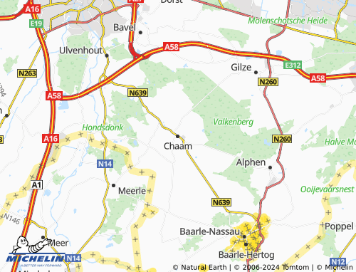 Kaart MICHELIN Chaam - ViaMichelin