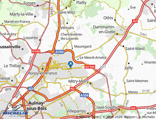 Carte MICHELIN Le Mesnil-Amelot - ViaMichelin