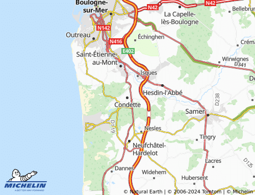 Carte MICHELIN Condette - ViaMichelin