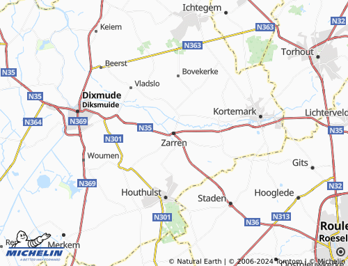 Kaart MICHELIN Zarren - ViaMichelin