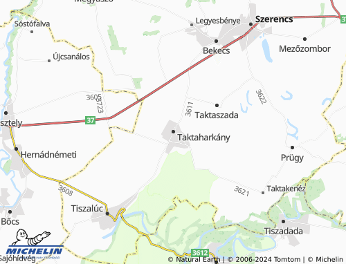 MICHELIN Taktaharkány map - ViaMichelin