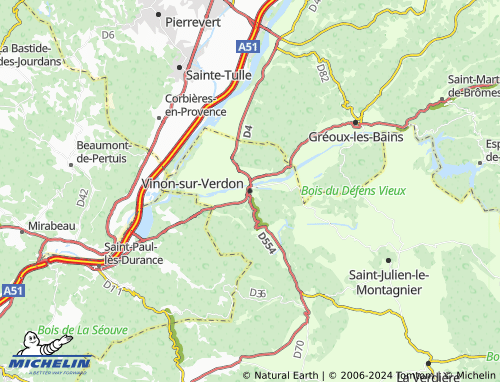 Carte MICHELIN Vinon-sur-Verdon - ViaMichelin