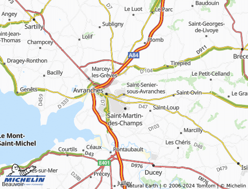 Carte MICHELIN Saint-Senier-sous-Avranches - ViaMichelin