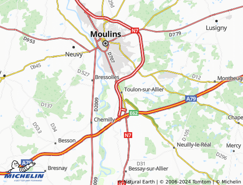 Carte MICHELIN Toulon-sur-Allier - ViaMichelin