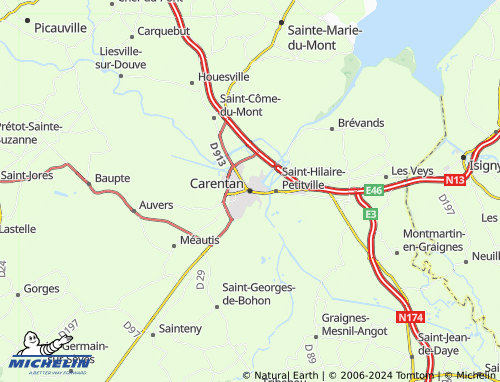 MICHELIN Carentan-les-Marais map - ViaMichelin