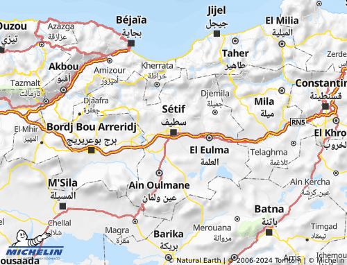 Carte MICHELIN Sétif - ViaMichelin