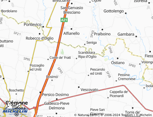 MICHELIN Scandolara Ripa d'Oglio map - ViaMichelin