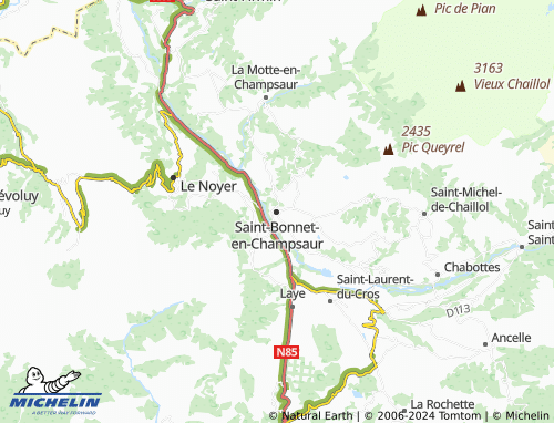 Carte MICHELIN Saint-Bonnet-en-Champsaur - ViaMichelin
