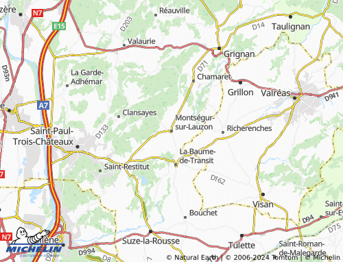 Carte MICHELIN Montségur-sur-Lauzon - ViaMichelin
