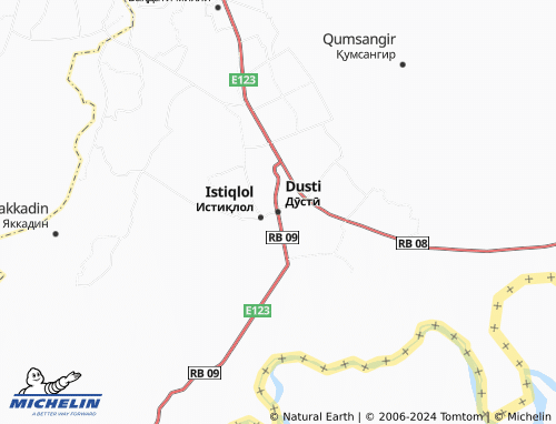 MICHELIN-Landkarte Dusti - ViaMichelin