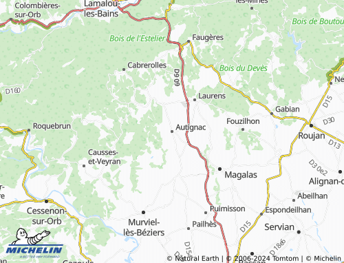 MICHELIN Autignac map - ViaMichelin