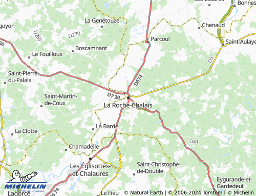 Carte MICHELIN La Roche-Chalais - ViaMichelin