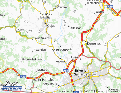 Carte MICHELIN Saint-Viance - ViaMichelin