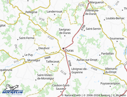 Carte MICHELIN Duras - ViaMichelin